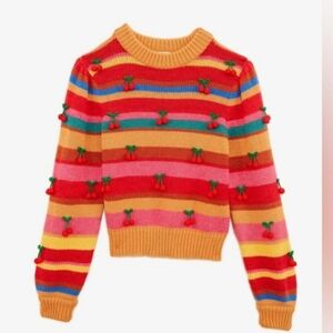FARM Rio | Sweaters | Farm Rio Crochet Cherry Sweater | Poshmark